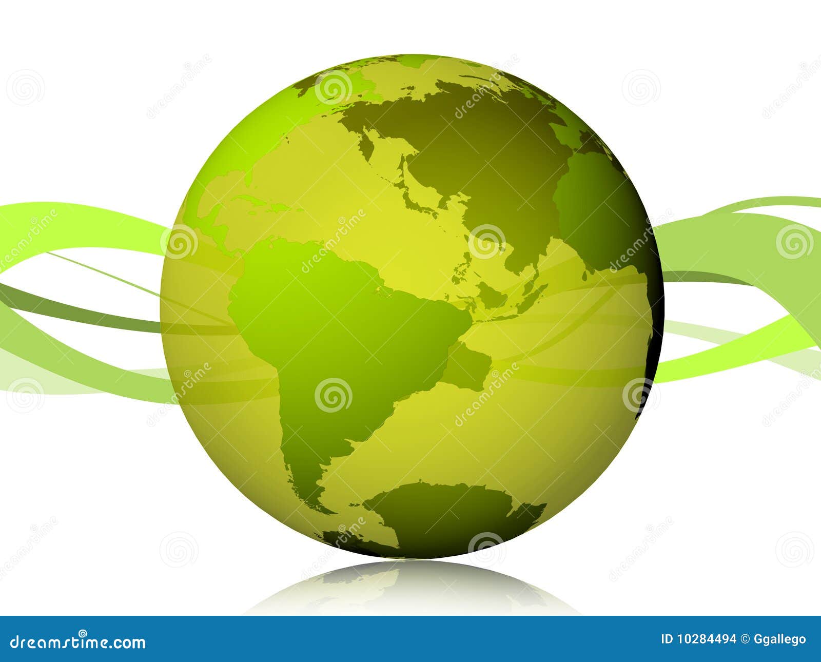 Wereld groen in 3D stock illustratie. Illustration of noord - 10284494