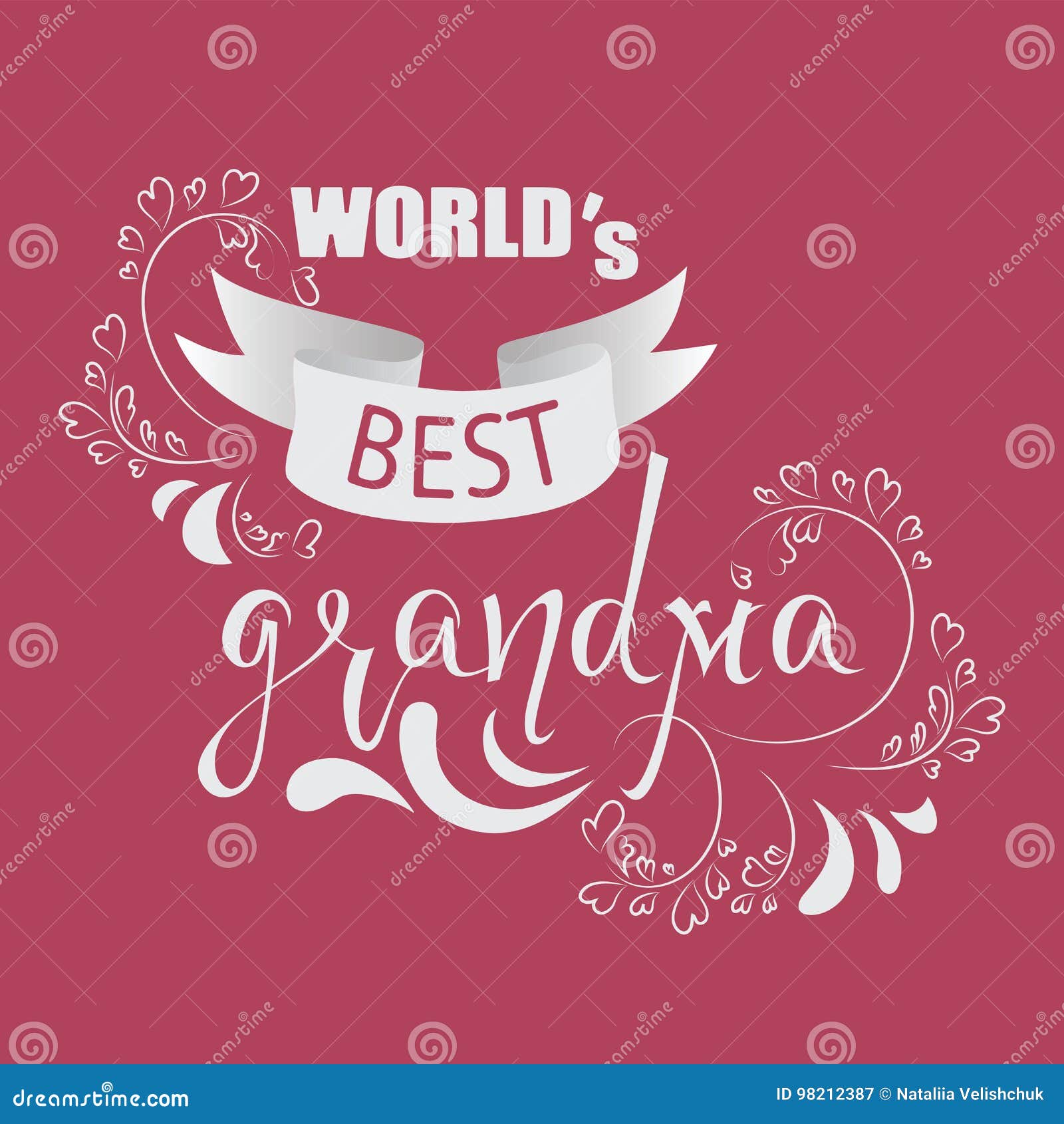 WERELD` S Beste Grootmoeder De Kaart Van De Groet Vector Illustratie ...