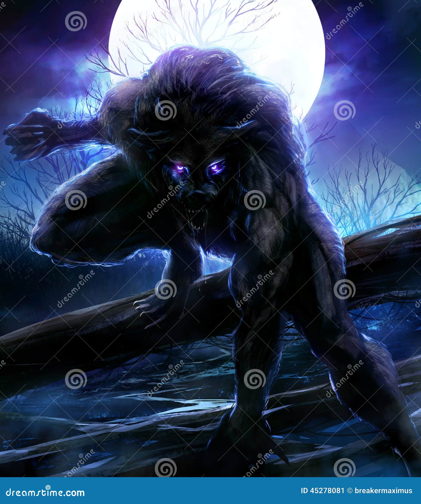Horror Angry Werewolf Illustration Stock Illustration Illustration