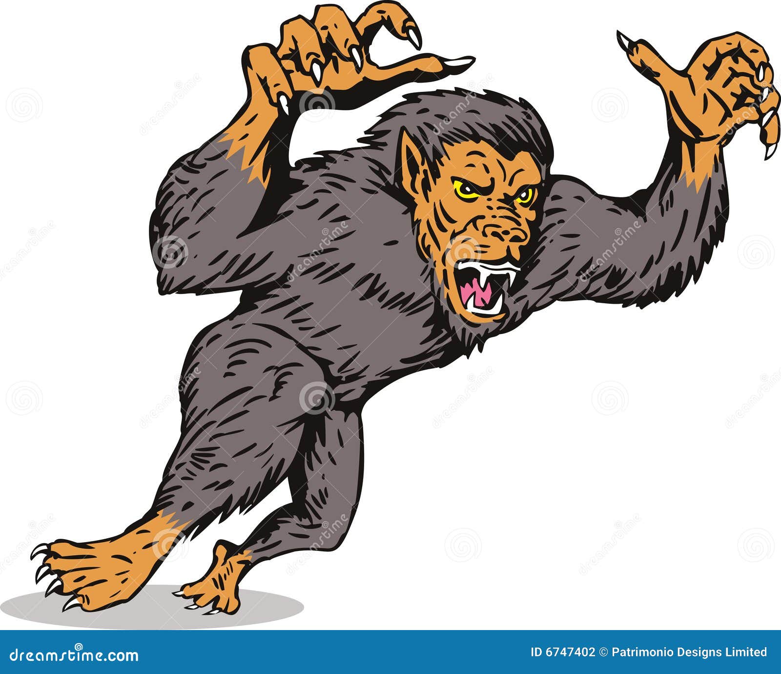 Werewolf attacking stock illustration. Illustration of halloween - 6747402