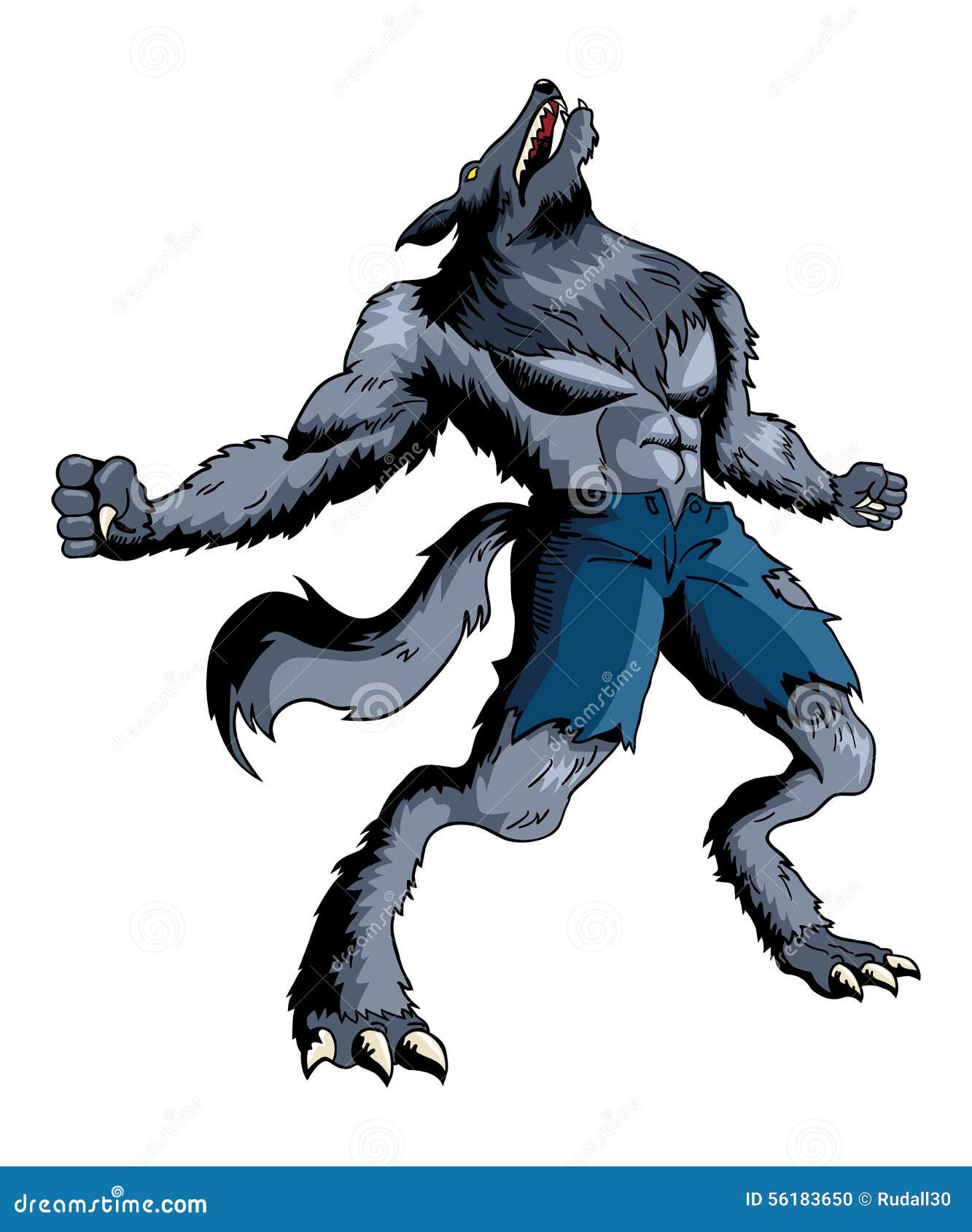 Werewolf Howl Silhouette Vector Illustration | CartoonDealer.com #41088836