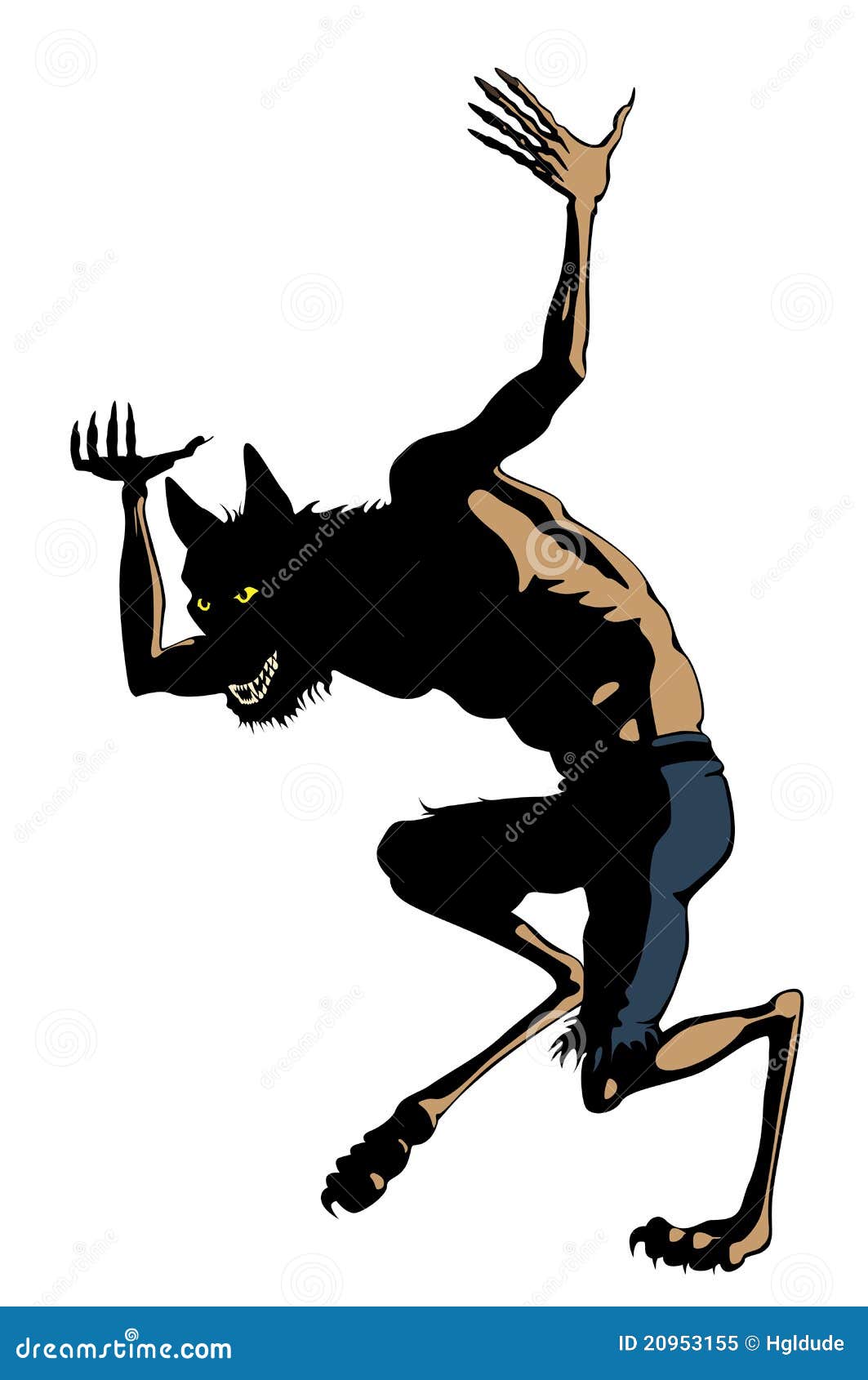 Werewolf Dance stock vector. Illustration of lycanthrope - 20953155