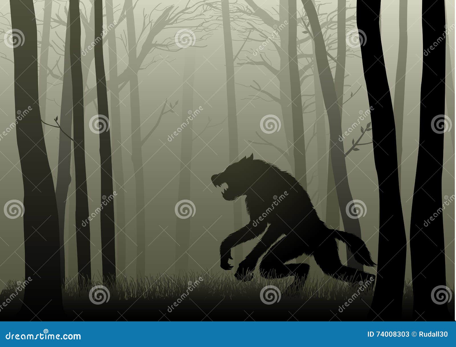 Dark Werewolf With Grim Stare Holding A Old Paper On Full Moon Night ...