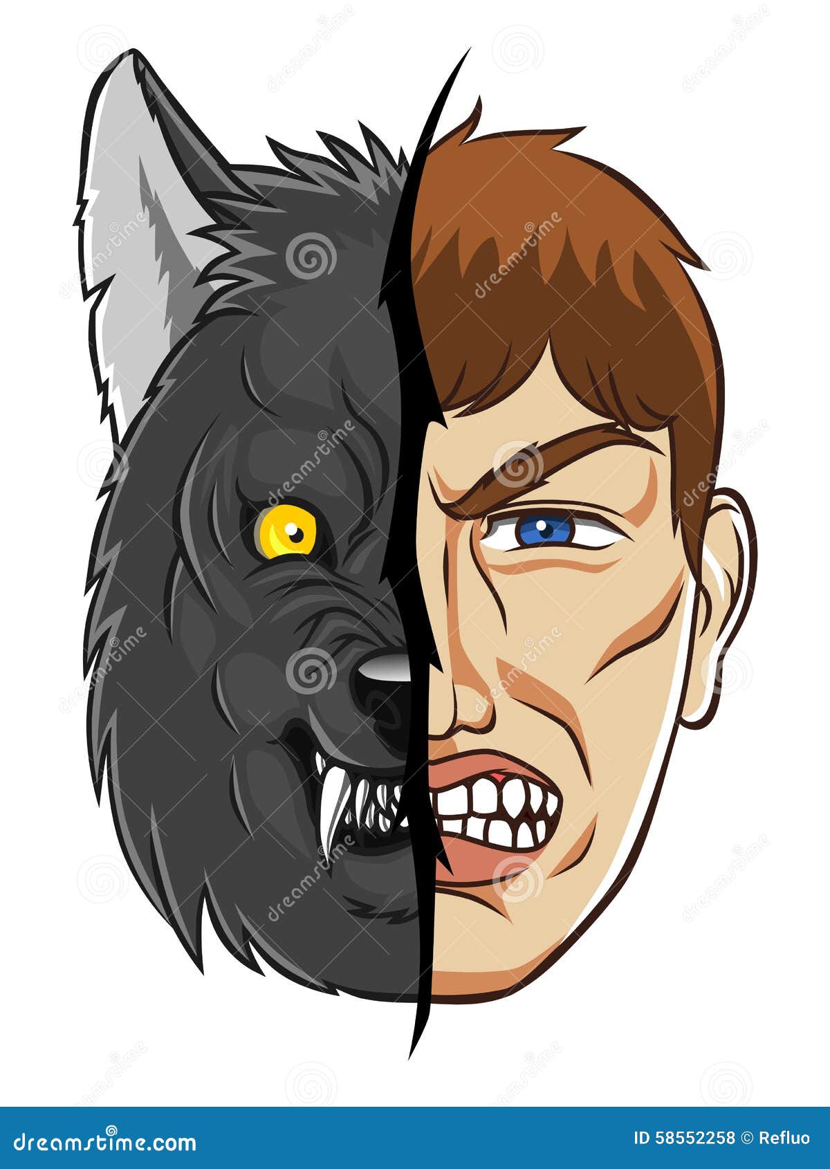 Werewolf_face Cartoon Vector | CartoonDealer.com #2953975