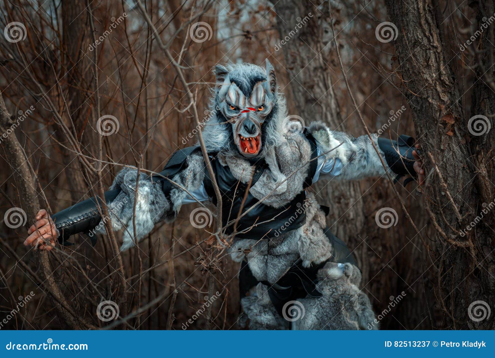 Werewolf in the forest. stock image. Image of fear, lycanthrope - 82513237