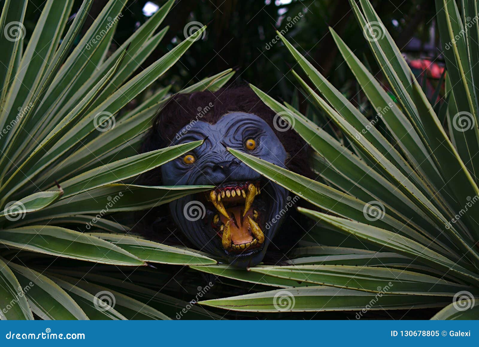 Werewolf Hiding Behind Plants Stock Image - Image of barking, biting ...