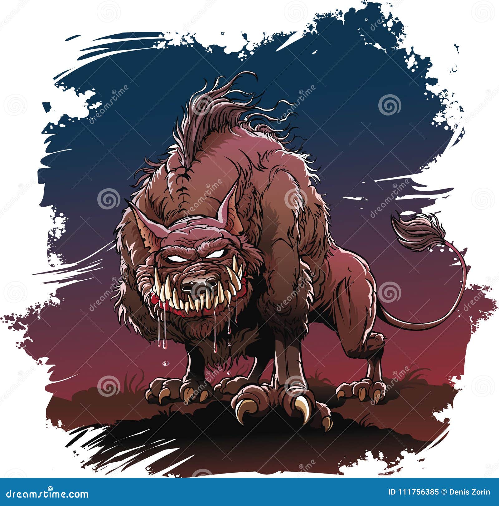 Werewolf Hound from Hell stock vector. Illustration of teeth - 111756385