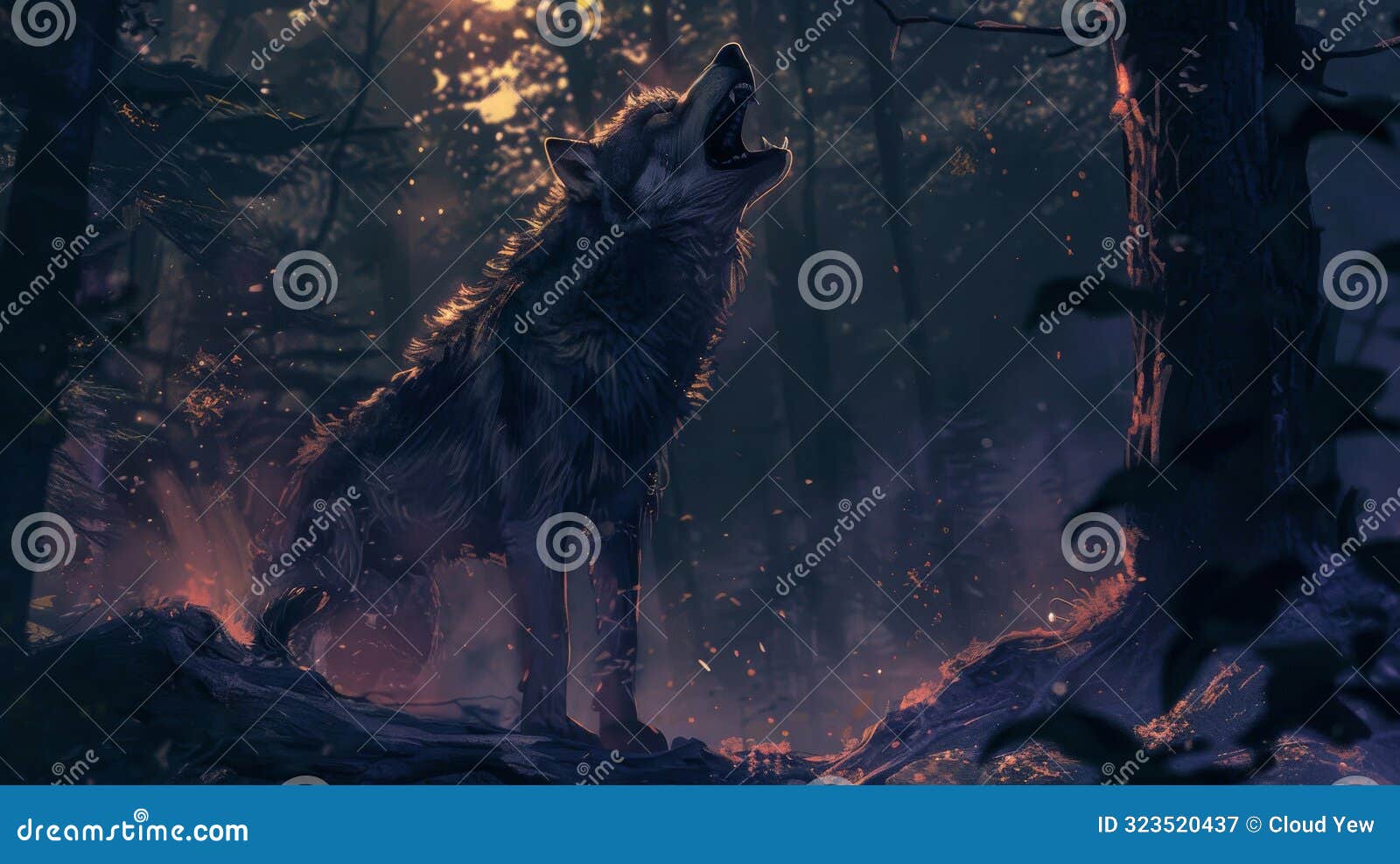 Werewolf Howl Layout Background Stock Illustration - Illustration of ...