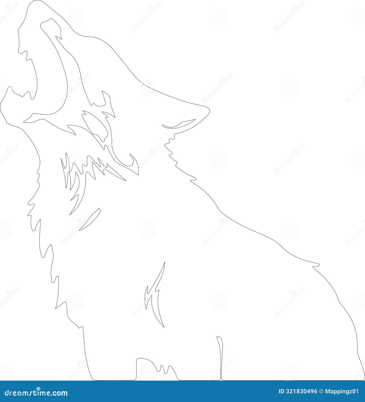 Werewolf Howl Outline Silhouette Generative Ai Vector Illustration ...