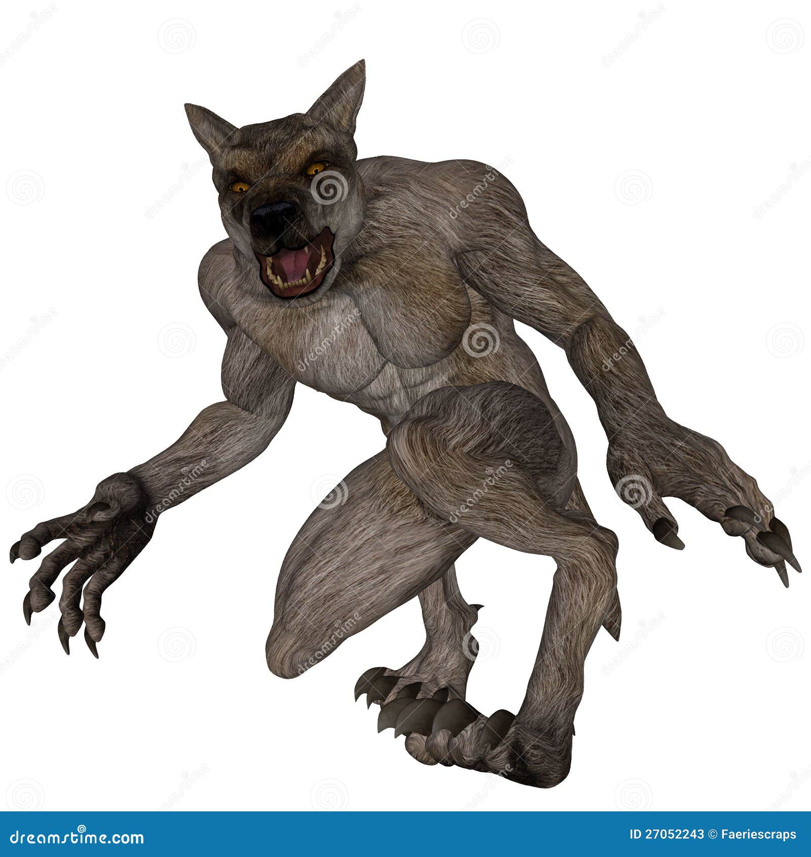 Werewolf Hunting, Baring His Teeth Cartoon Vector | CartoonDealer.com ...