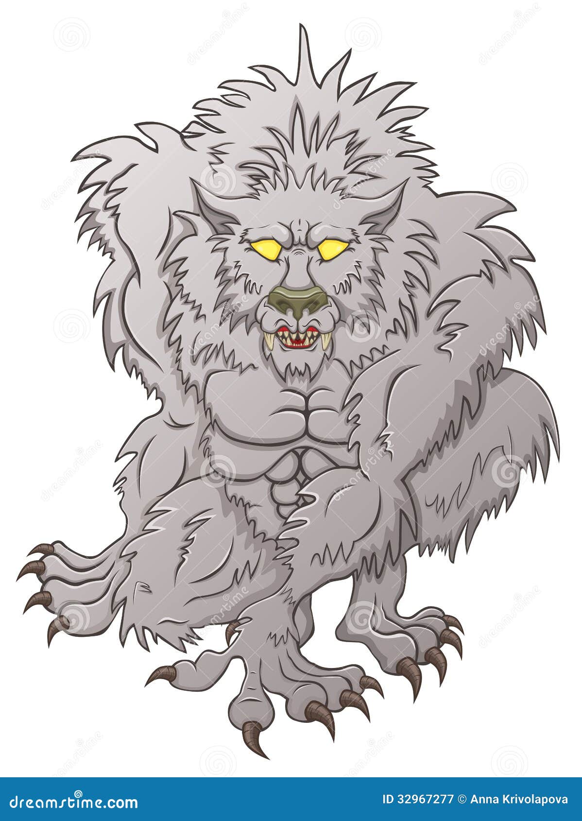 Werewolf Hunting, Baring His Teeth Cartoon Vector | CartoonDealer.com ...