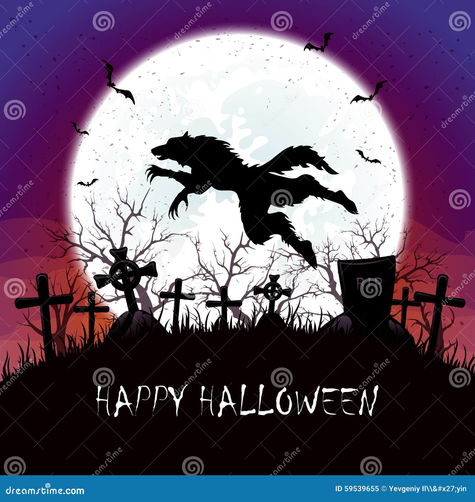 Werewolf jumps stock vector. Illustration of blue, scary - 59539655