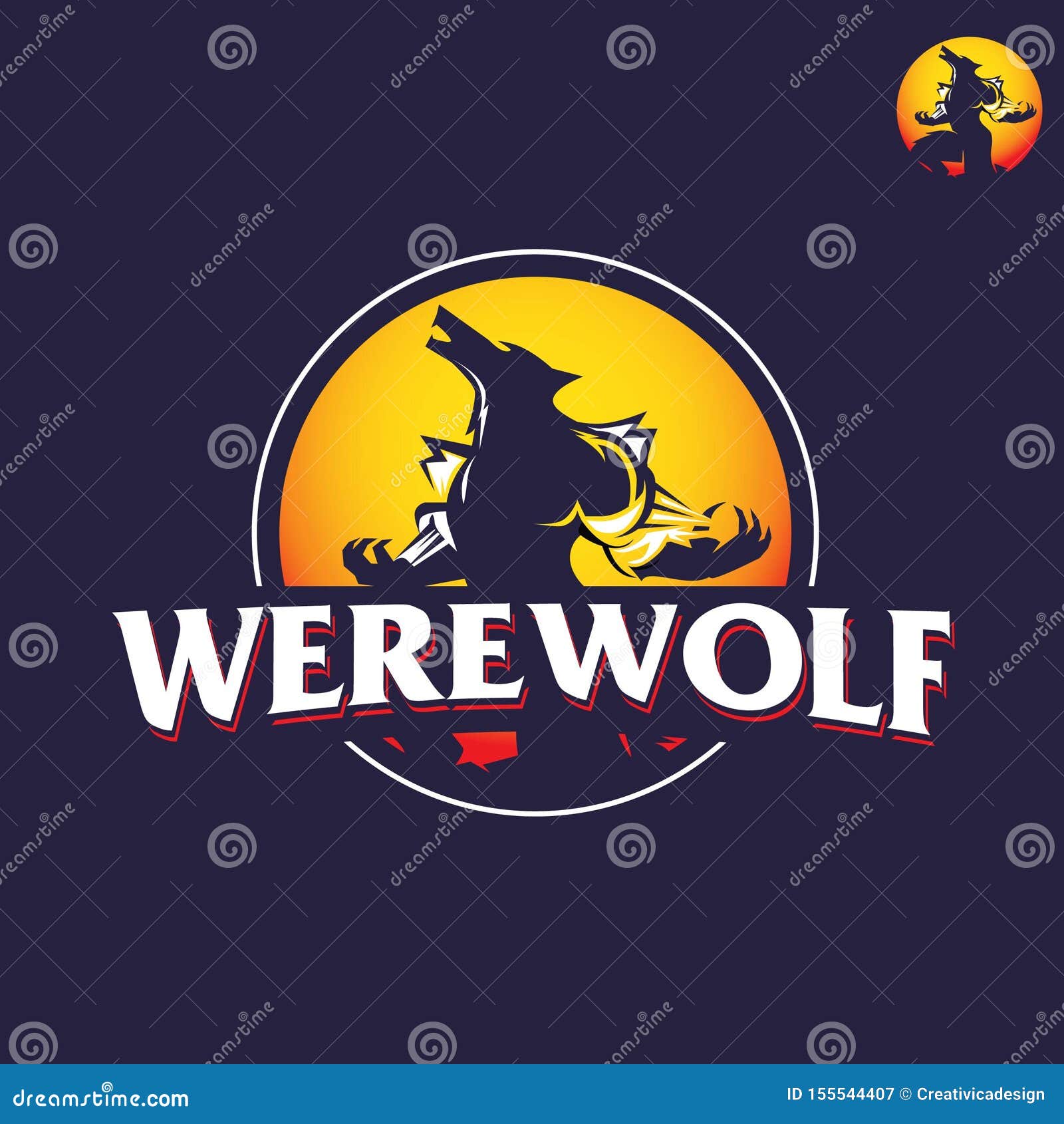 Werewolf Logo Illustration Cartoon Vector | CartoonDealer.com #155544407