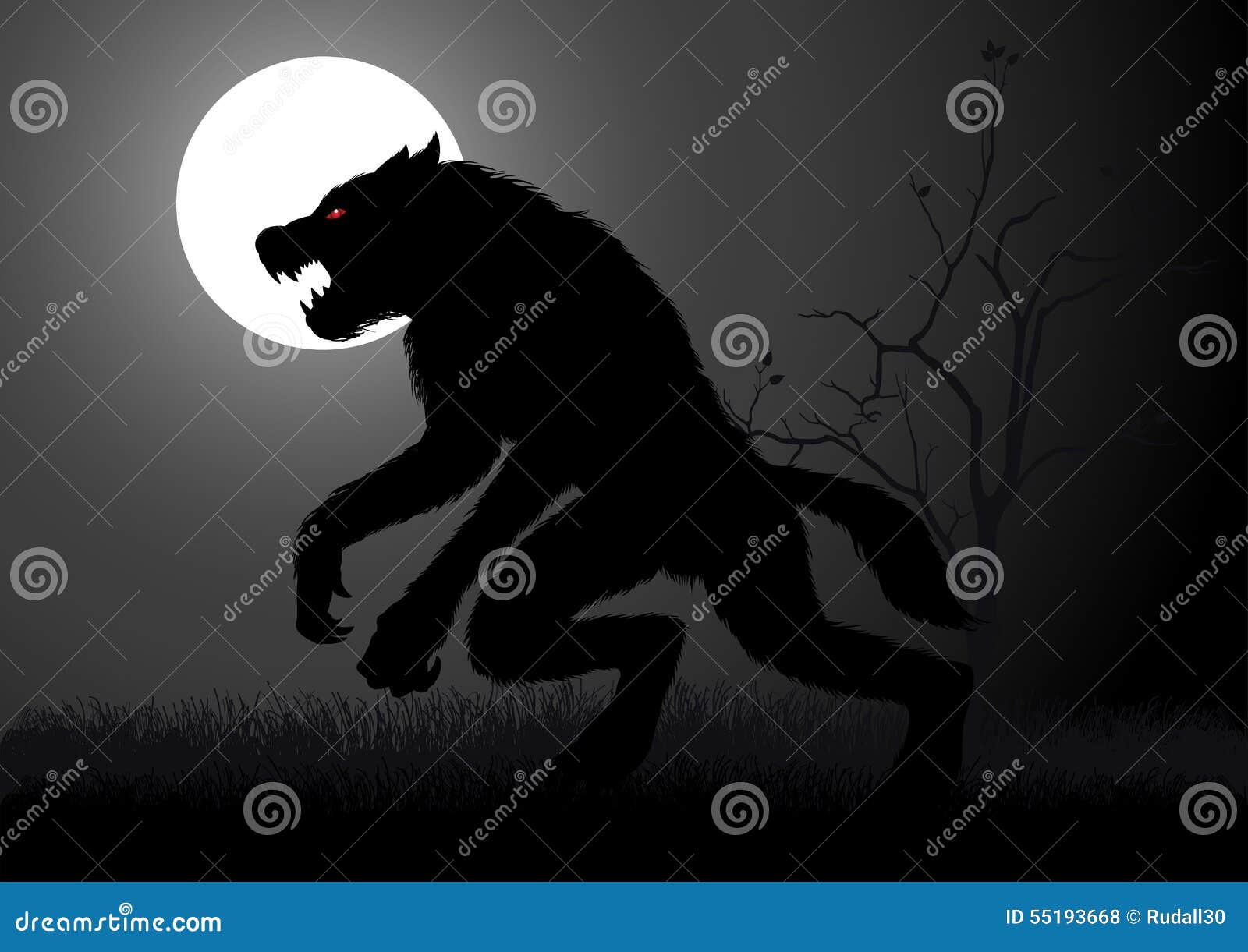 Dark Werewolf With Grim Stare Holding A Old Paper On Full Moon Night ...