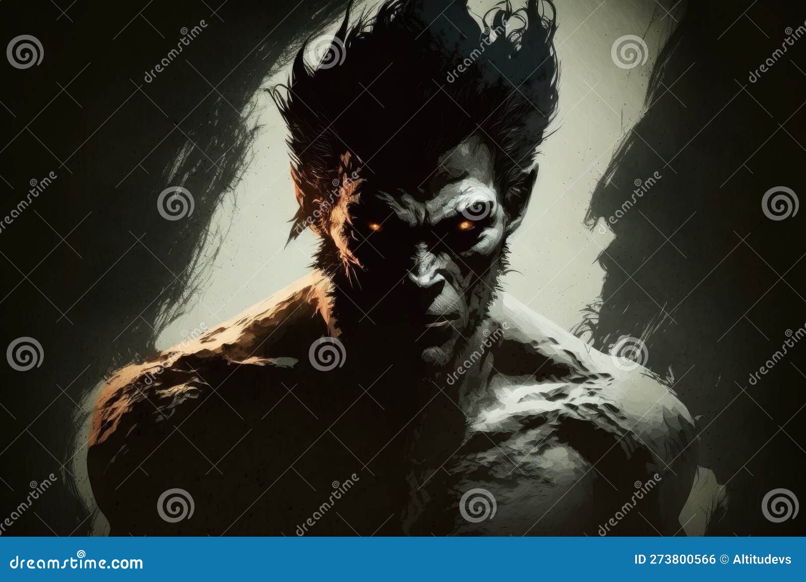 Werewolf Lurking in the Shadows, Preparing To Attack Stock Photo ...