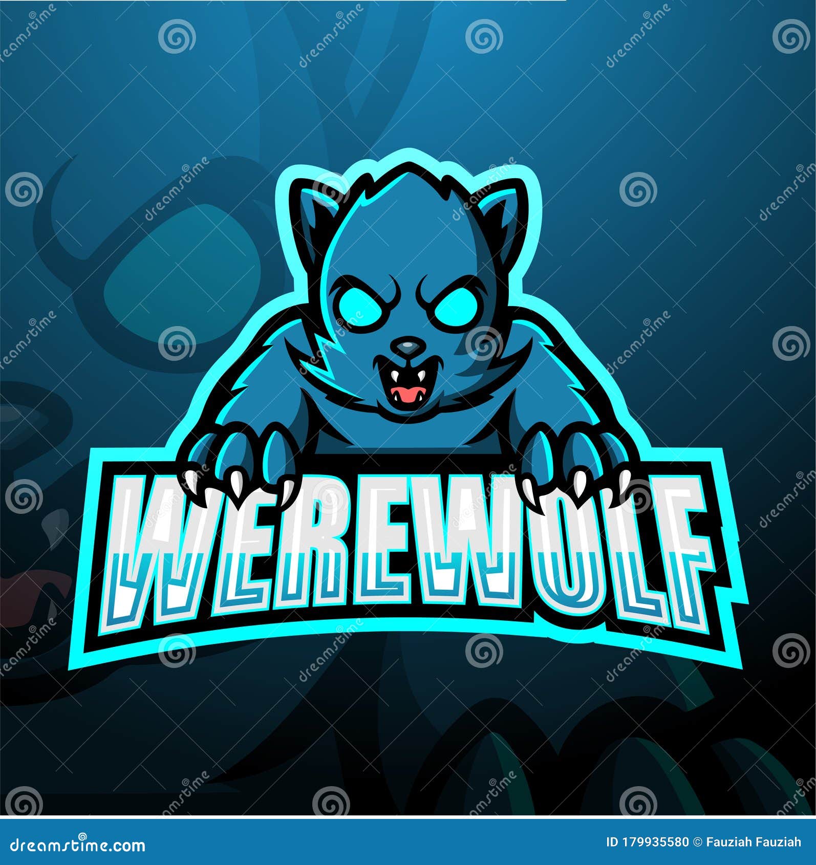 Werewolf Mascot Esport Logo Design Stock Vector - Illustration of ...
