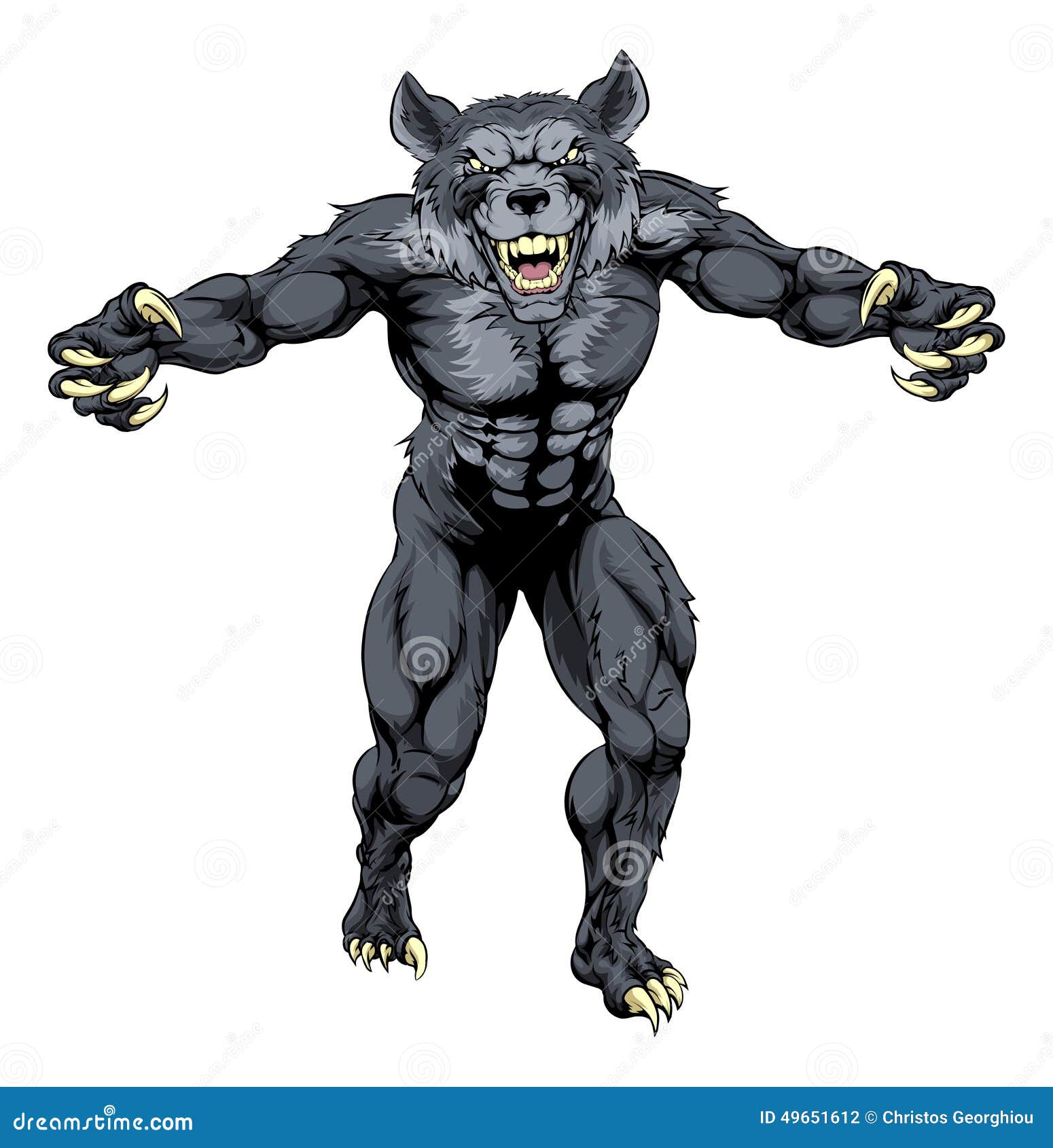 Werewolf mascot stock vector. Illustration of predator - 49651612