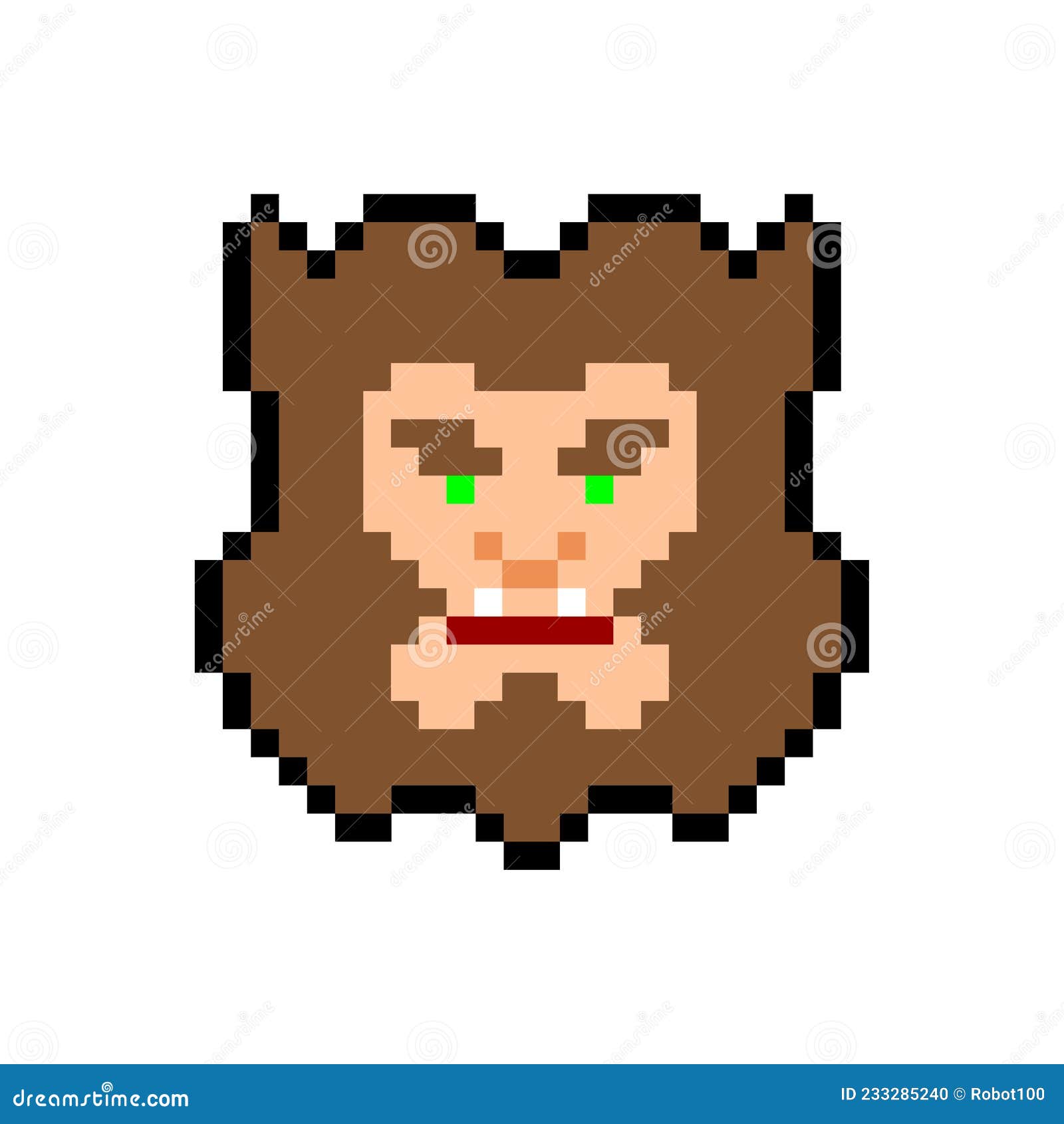 Werewolf Pixel Art. Pixelated Werwolf Monster. 8 Bit Wolfman ...