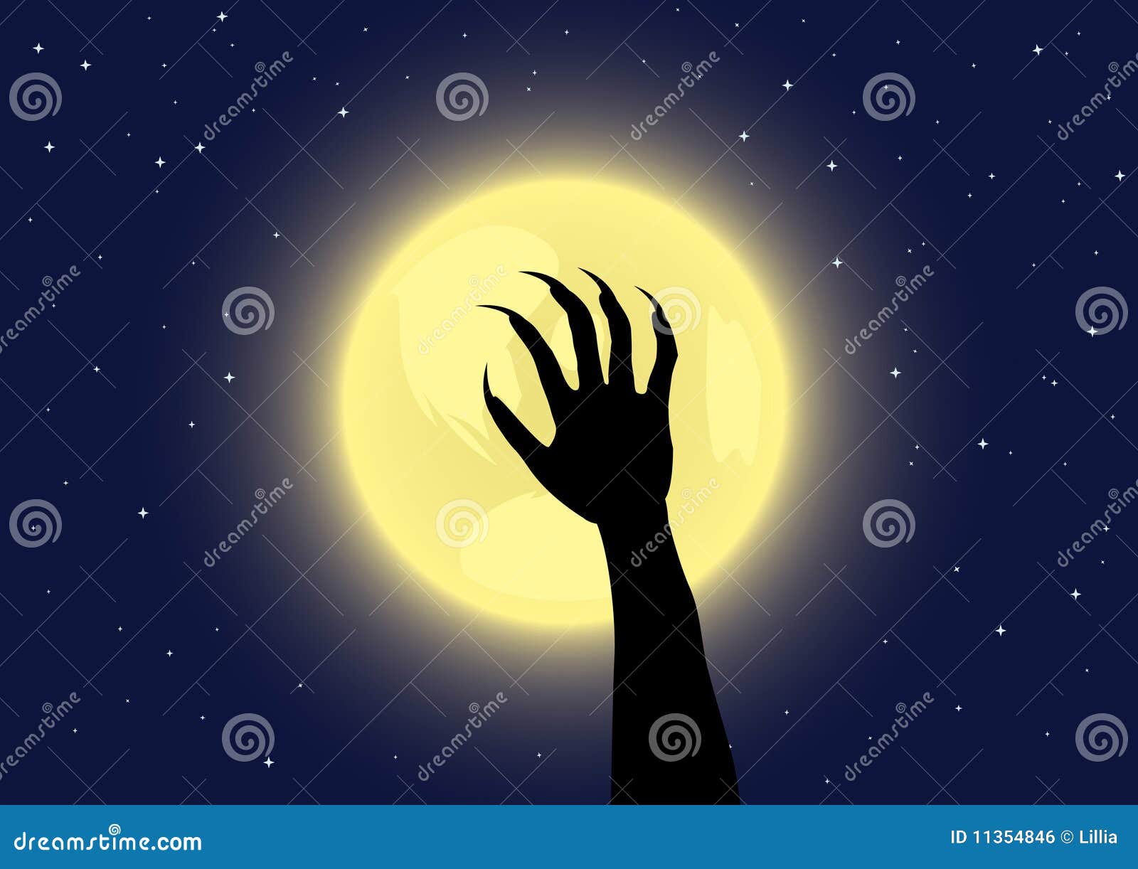 Werewolf S Claws on a Full Moon Background Stock Vector - Illustration ...