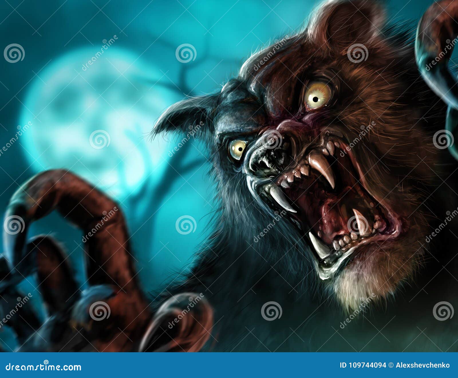 The Werewolf stock illustration. Illustration of bite - 109744094