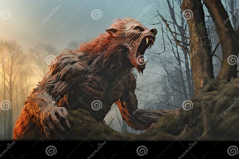 Werewolf Screaming, AI Generated Stock Illustration - Illustration of ...