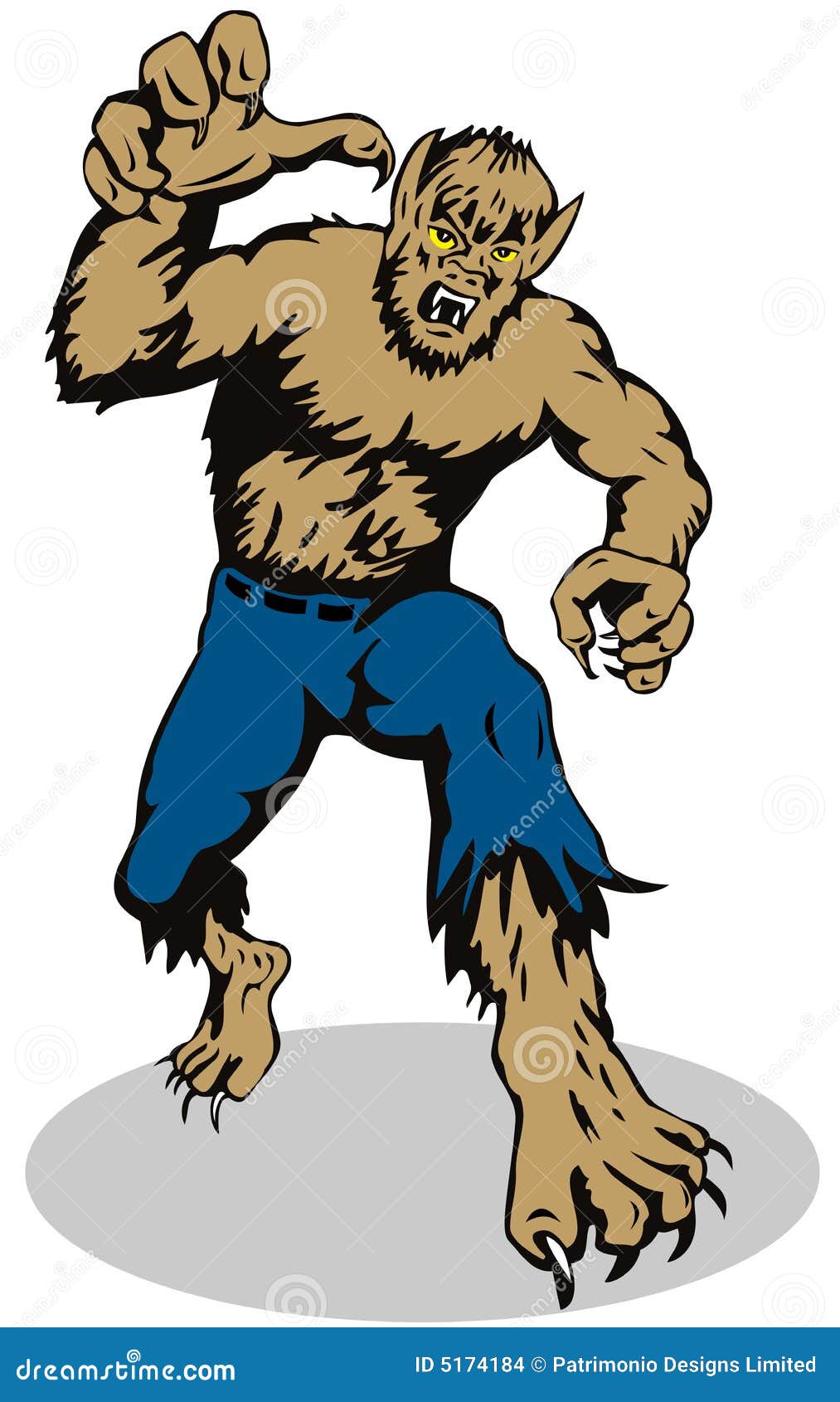 Werewolf about to attack stock vector. Illustration of scary - 5174184