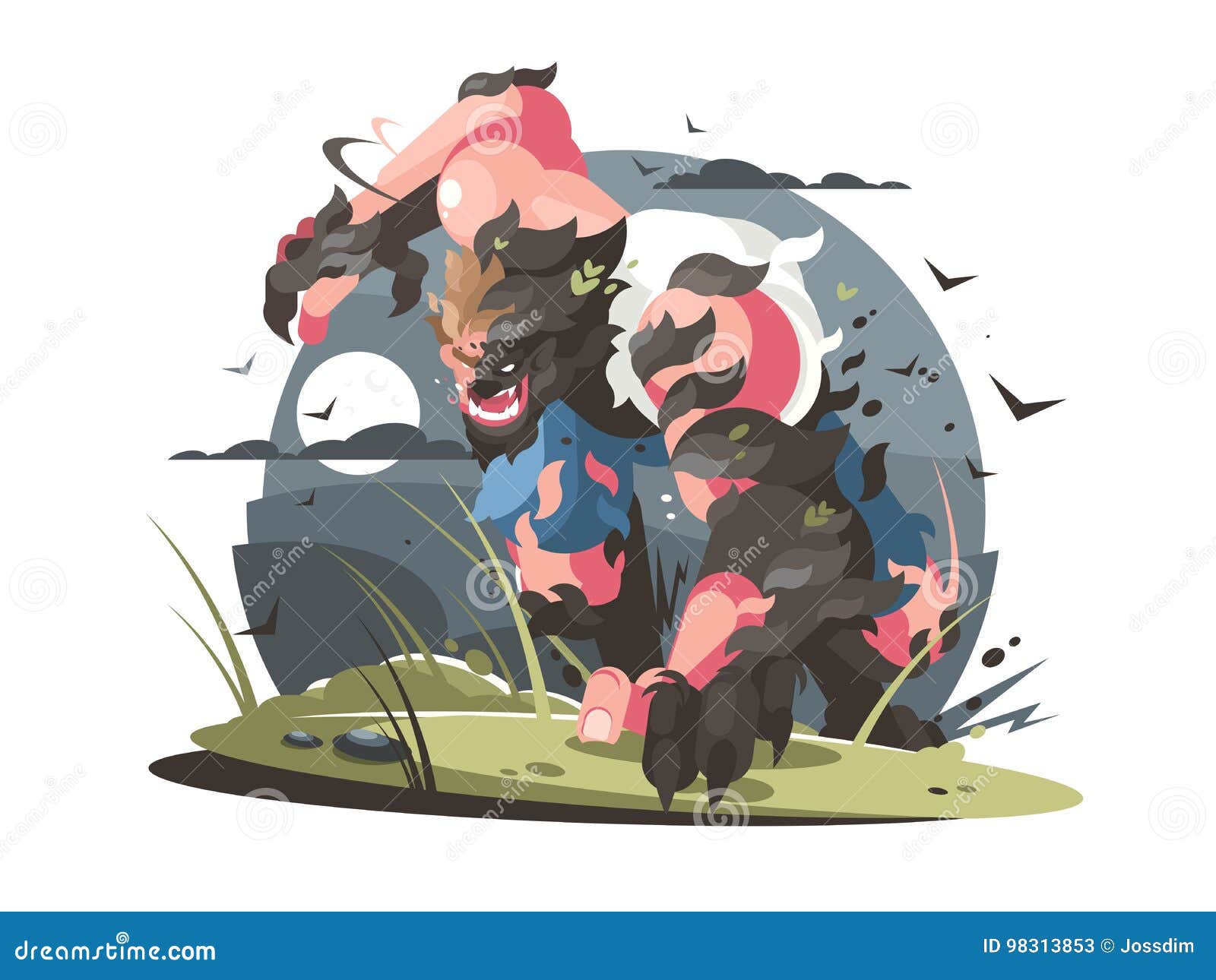 Werewolf To Turn from Man To Wolf Stock Vector - Illustration of beast ...