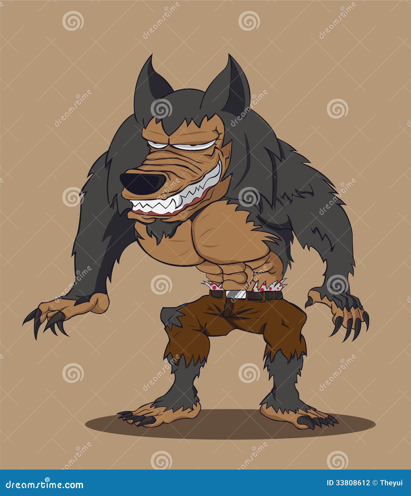 Werewolf. Vector Illustration Stock Vector - Illustration of wild ...