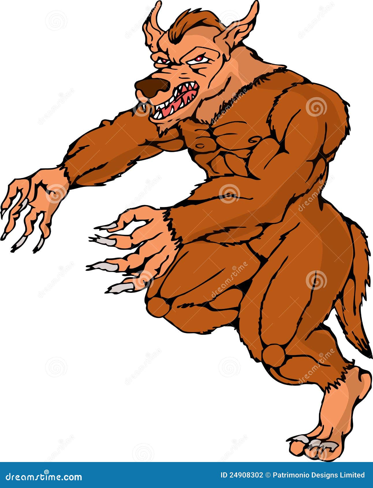 Werewolf Wolfman Halloween Silhouette Vector Illustration ...