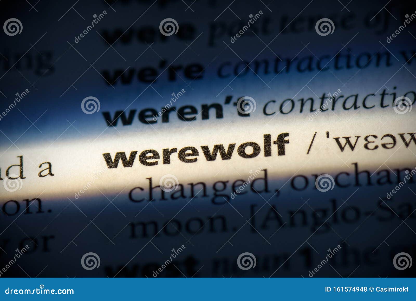 Werewolf stock photo. Image of language, word, paper - 161574948