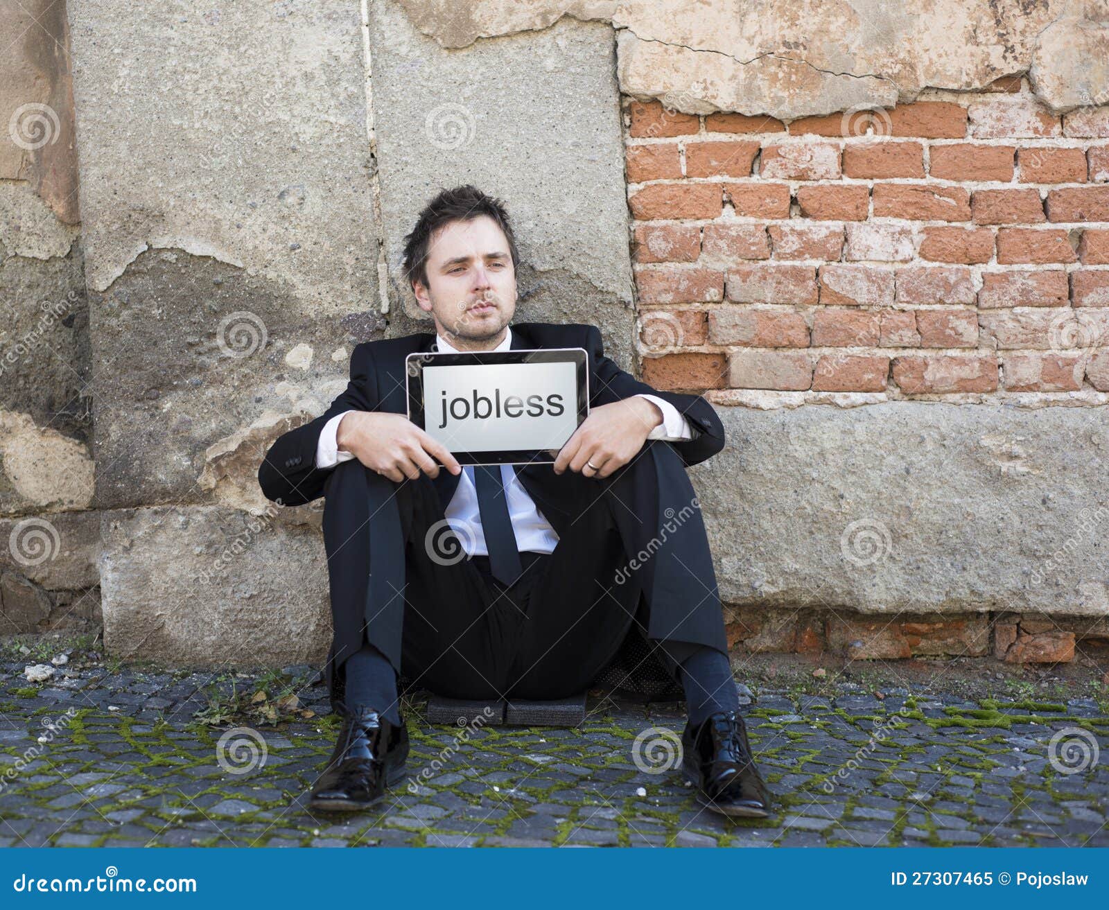 Werkloos stock afbeelding. Image of mens, eenzaam, economie - 27307465