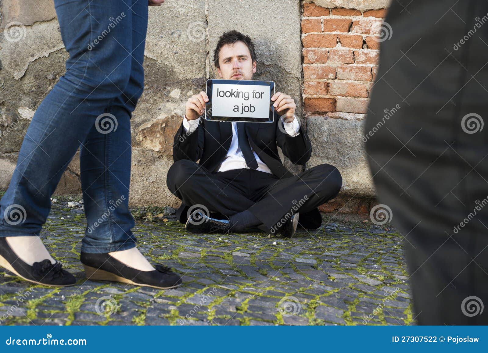 Werkloos stock foto. Image of economie, mensen, karton - 27307522