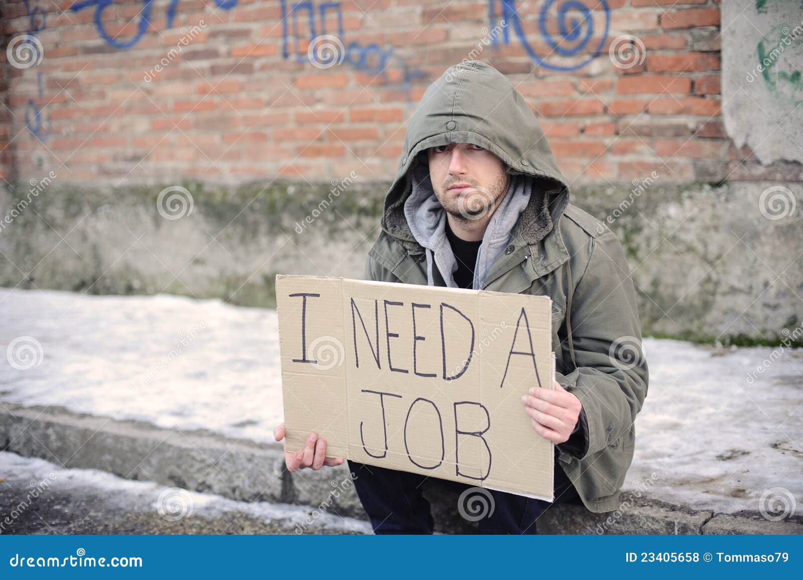 Werkloze man stock foto. Image of depressie, bedelen - 23405658