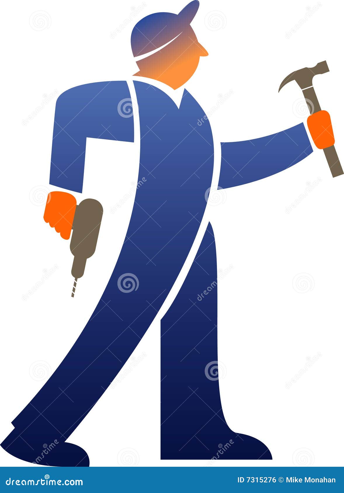 Werkman met hulpmiddelen vector illustratie. Illustration of fixeerstof ...