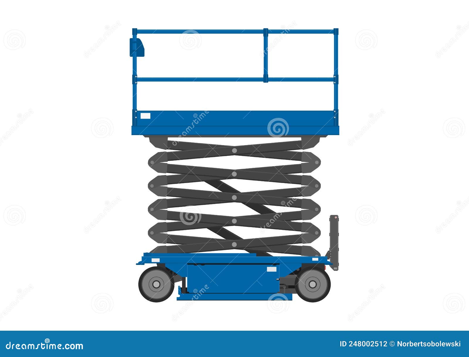 Werkplatform Voor Elektrische Schaarlift. Vector Illustratie ...