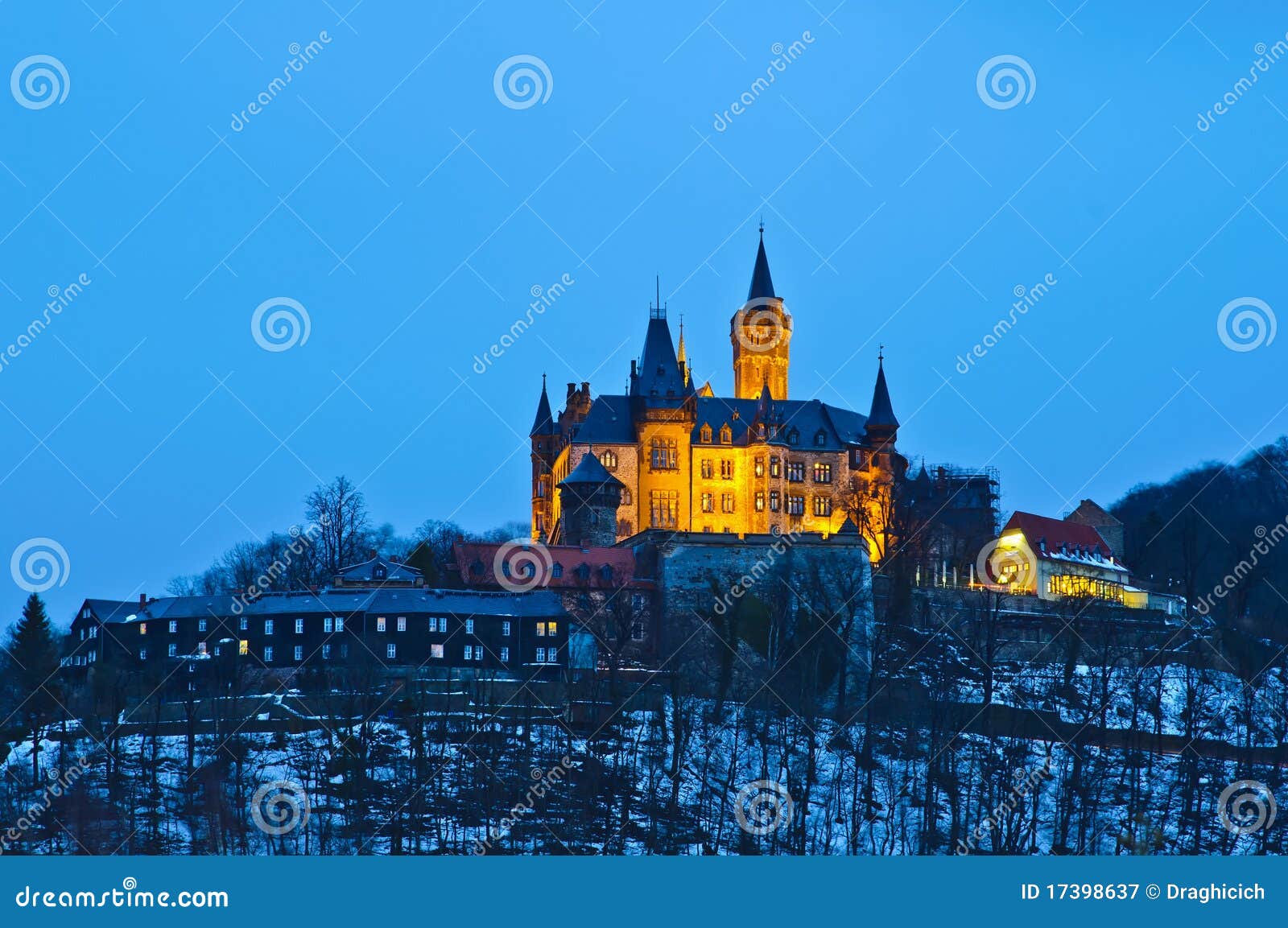 Wernigerode Castle at Night Stock Image - Image of illuminate, german ...