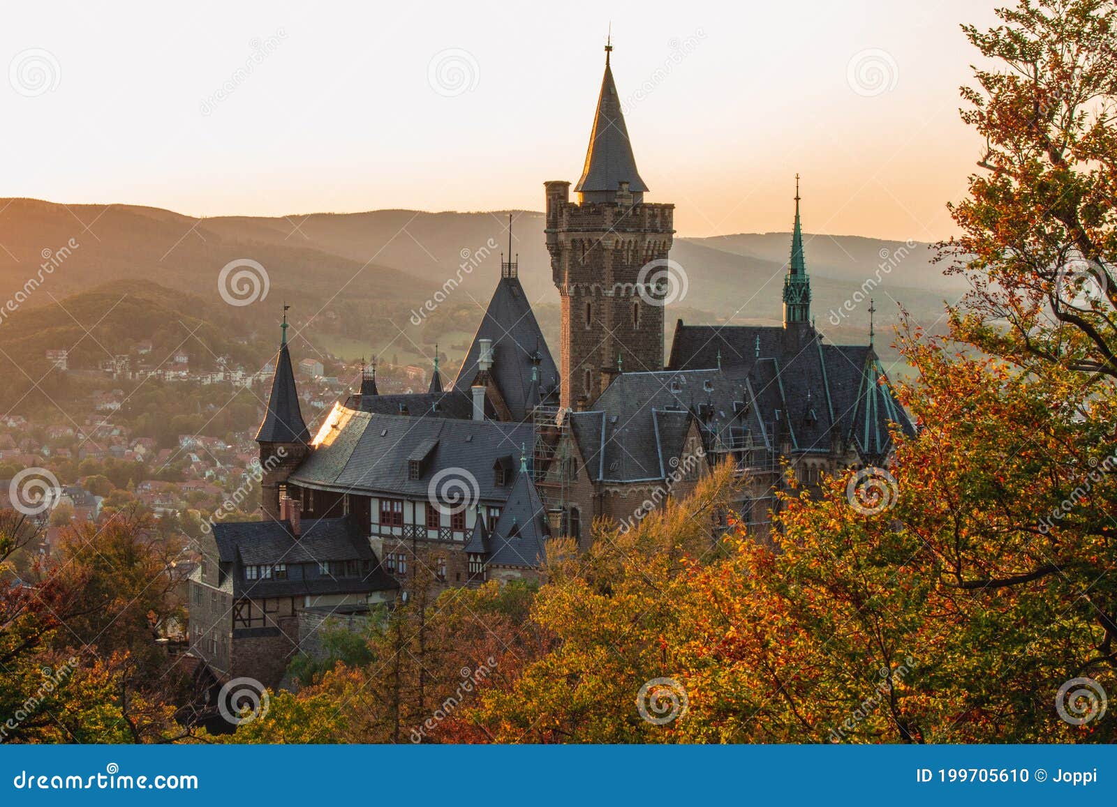 Wernigerode Castle during Sunset at Harz Mountains National Park ...
