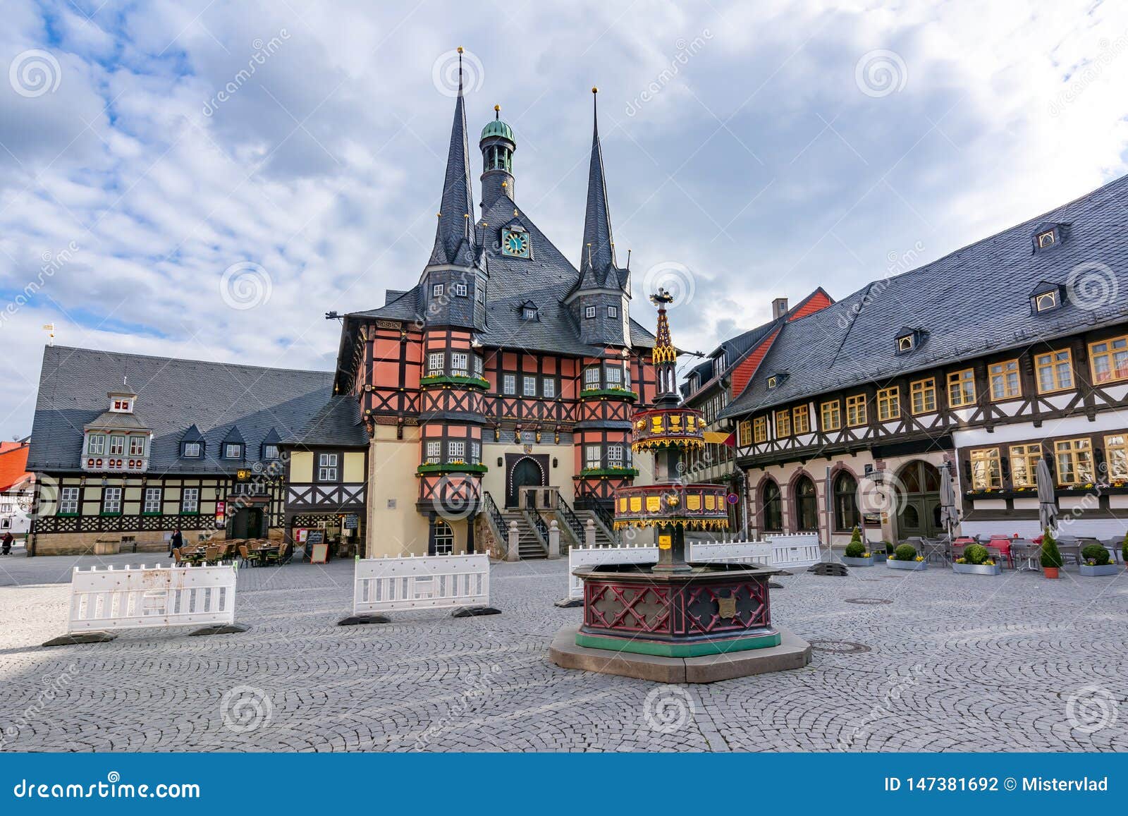 Wernigerode Town Hall on Market Square, Germany Stock Photo - Image of ...