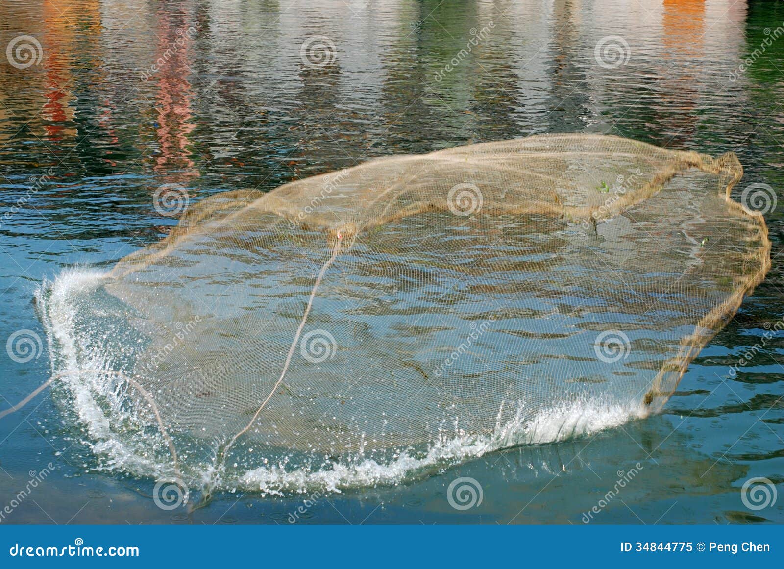 Werpnet visserij stock afbeelding. Image of vissen, zonsopgang - 34844775