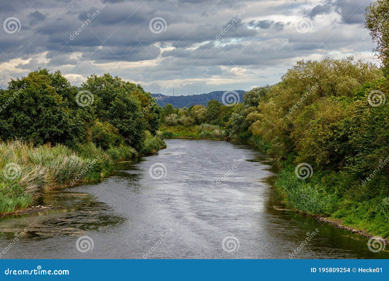 Werra River between Hesse and Thuringia in Germany Stock Photo - Image ...