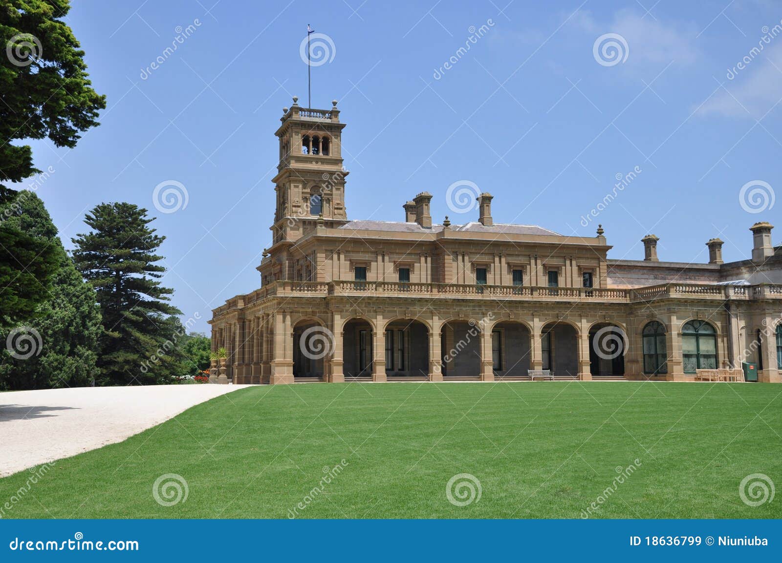 Werribee mansion stock image. Image of tower, tree, victoria - 18636799