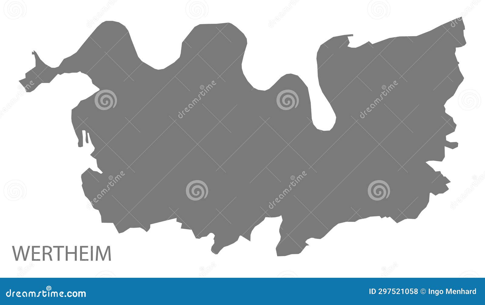 Wertheim German City Map Grey Illustration Silhouette Shape Stock ...