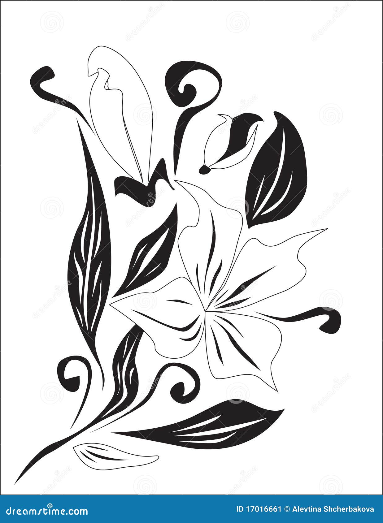 Werty stock vector. Illustration of plant, ornament, flower - 17016661