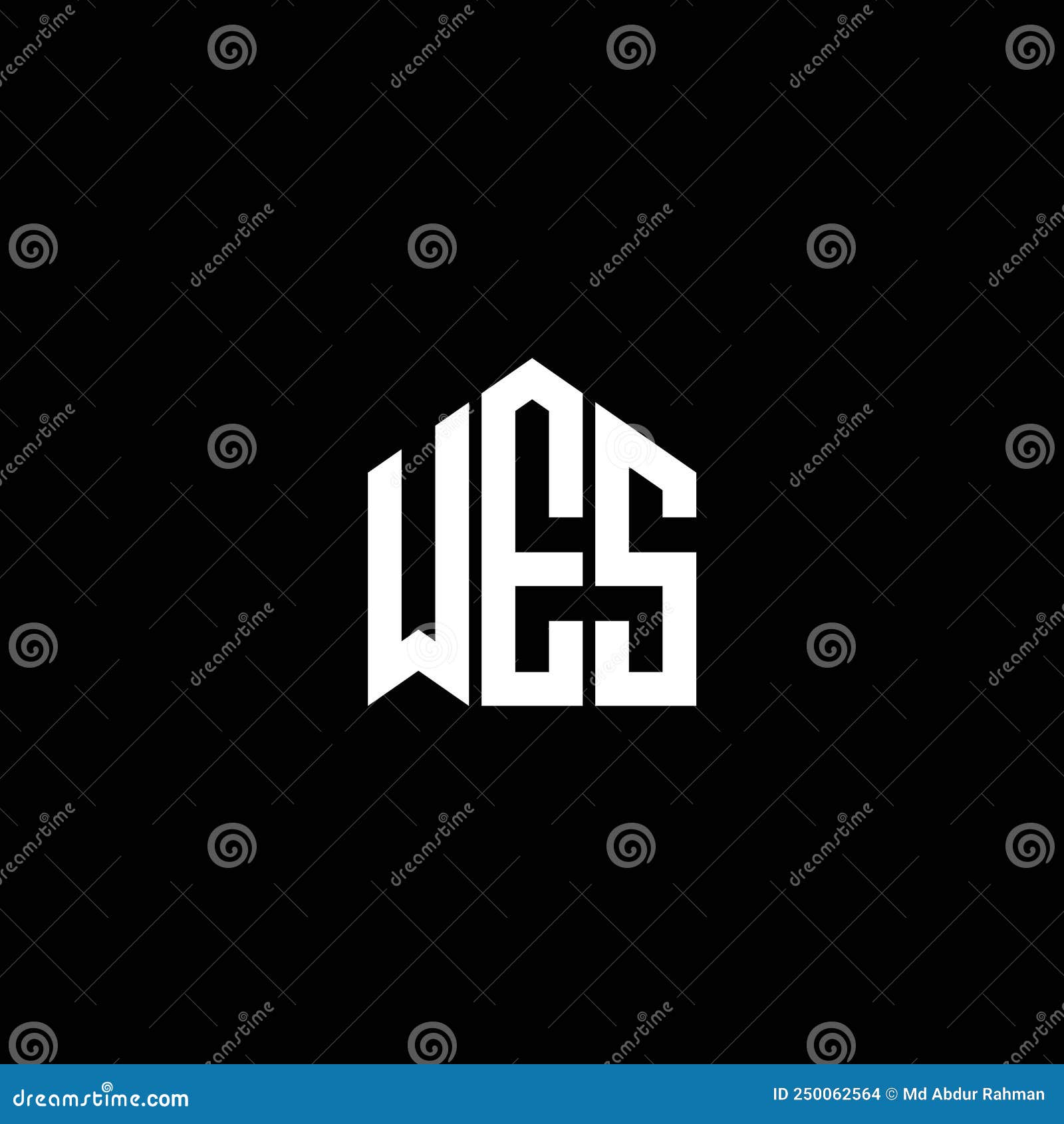 WES Letter Logo Design On BLACK Background. WES Creative Initials ...