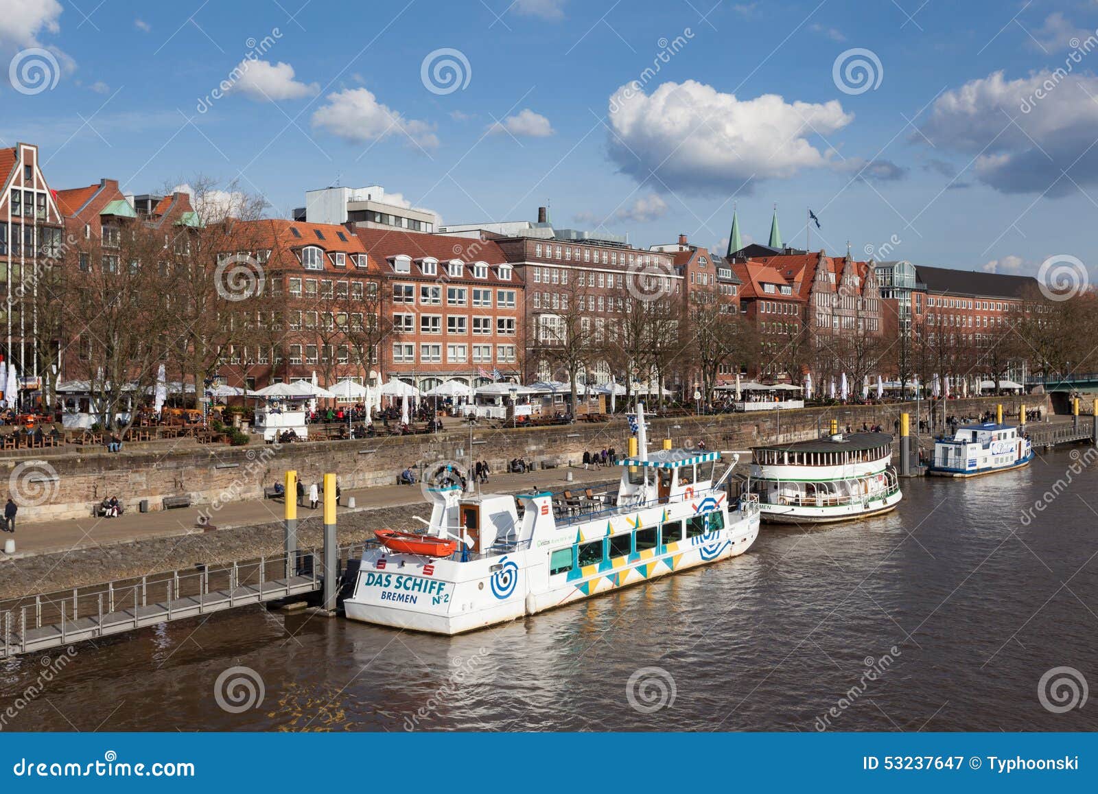 Weser Flod I Bremen, Tyskland Redaktionell Arkivbild - Bild av ...
