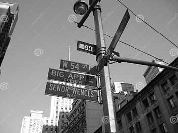 West 54th and Broadway Sign Stock Photo - Image of street, senor: 562228