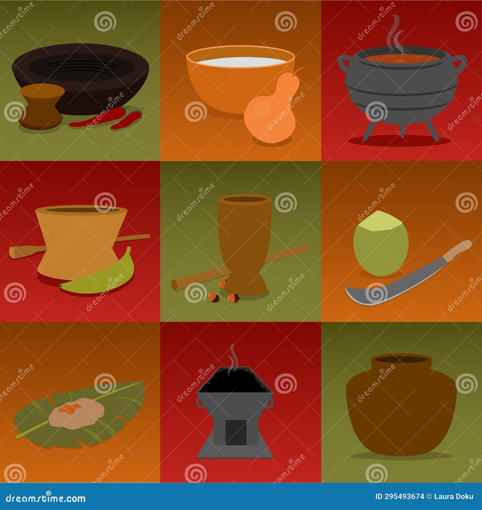 Calabash Water Bottle Colorful Logo Design. Ceramic Vase, Authentic ...