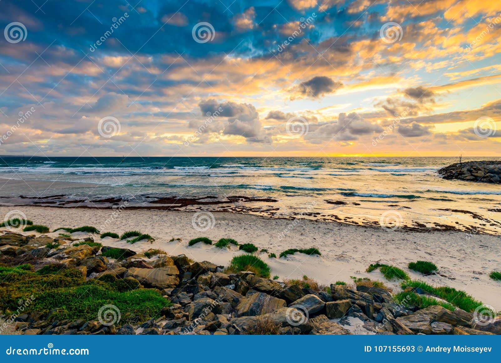 West Beach Shores at Sunset Stock Image - Image of scene, evening ...
