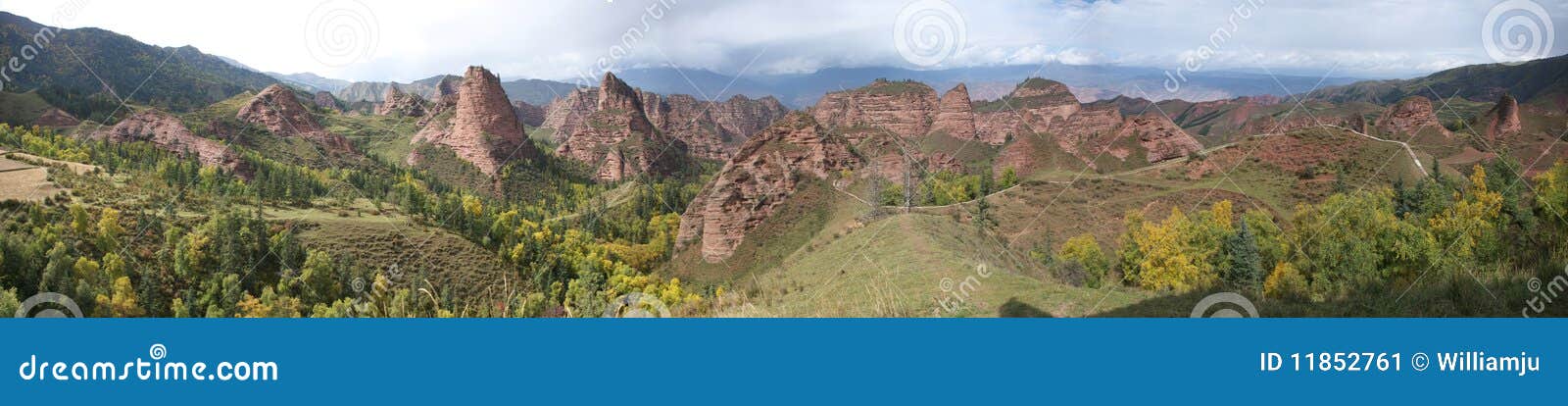 West China Landscape Panorama Stock Image - Image of geology, range ...
