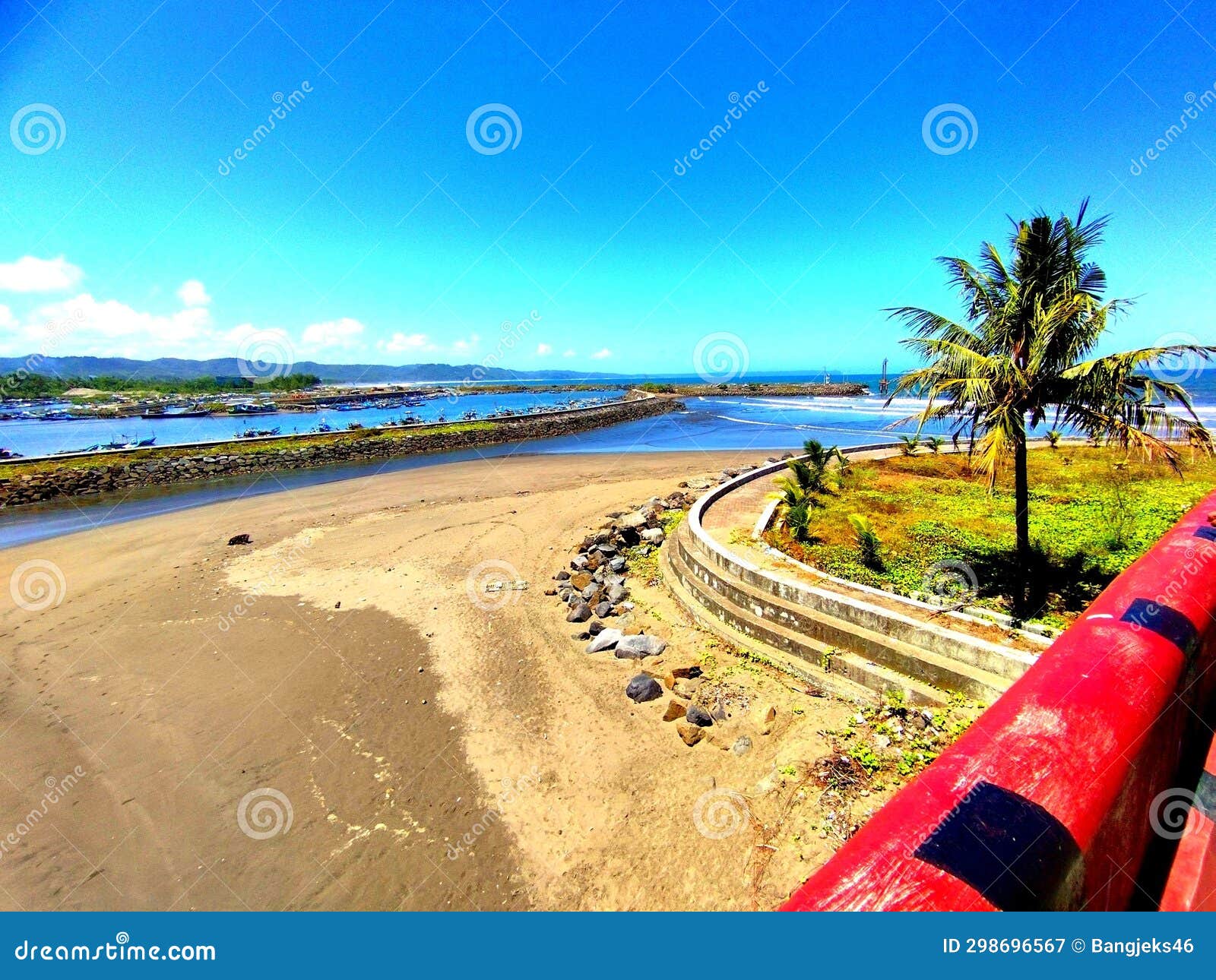 West Coast of Pangandaran Beach, West Java Indonesia Stock Image ...